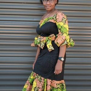 veroex | Dresses | African Ankara Print With Black Spendex | Poshmark